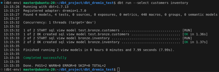 Démarrer un projet dbt avec Dremio - Synaltic